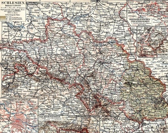 Antique Silesia Map - Etsy