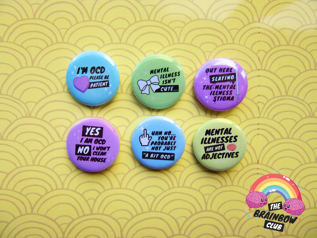 OCD Mental Illness Stigma Advocate Badge Set 2 Gift Health Obsessive ...