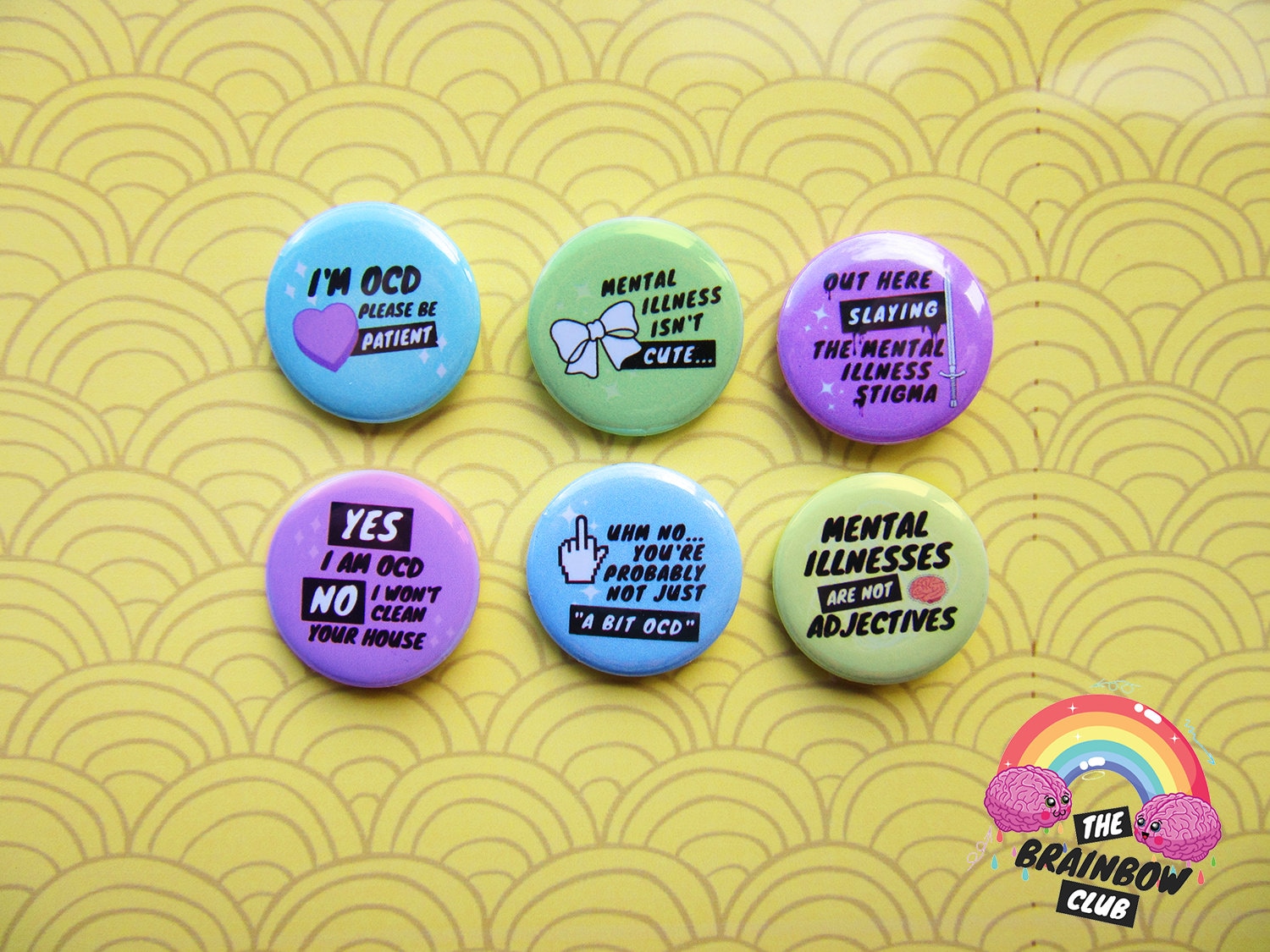 OCD Mental Illness Stigma Advocate Badge Set 2 Gift Health Obsessive ...