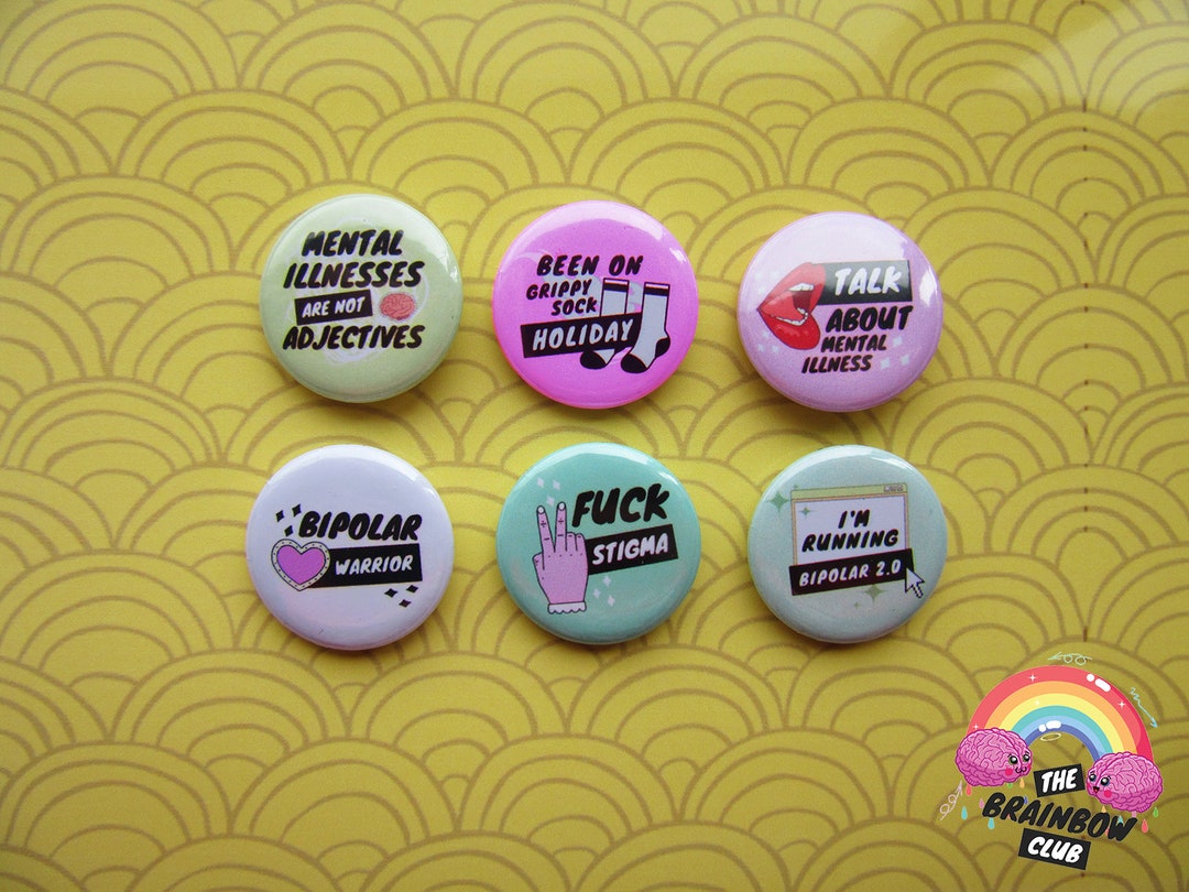 Bipolar Disorder Mental Illness Stigma Advocate Badge Set 2 Gift ...