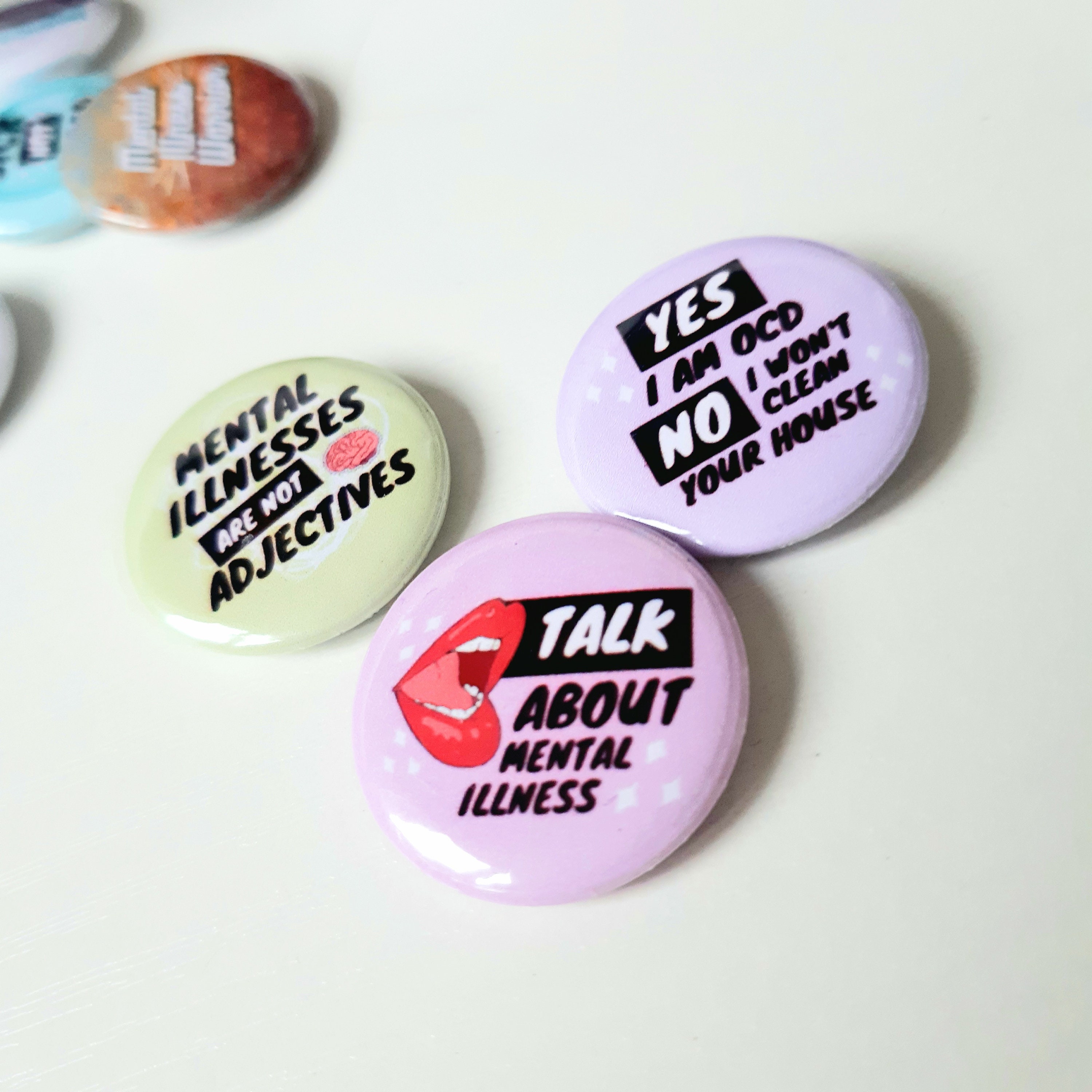 OCD Mental Illness Stigma Advocate Badge Set Gift Health Obsessive ...