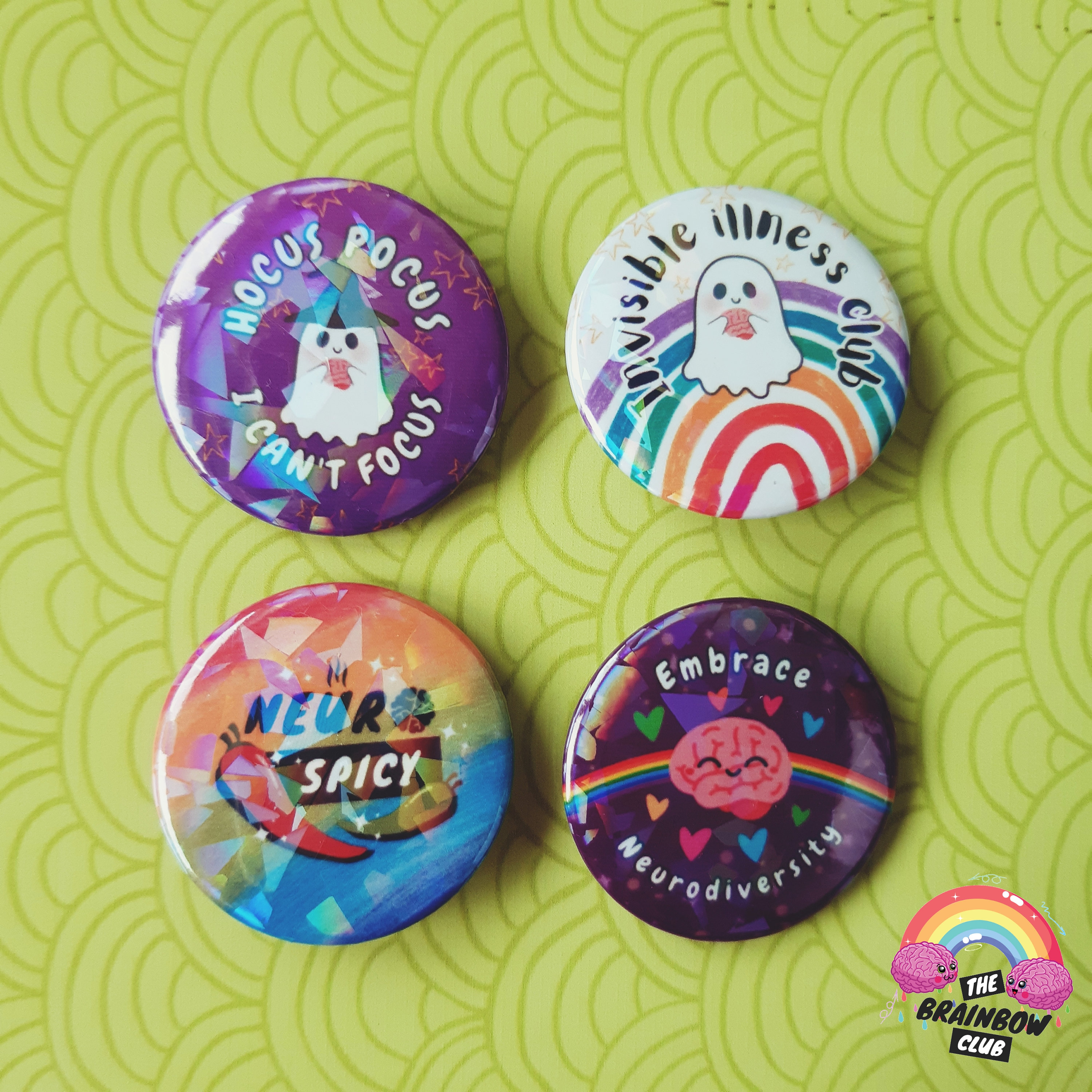 Neurodivergent Neurospicy Hidden Illness Disability ADHD Autism Button ...