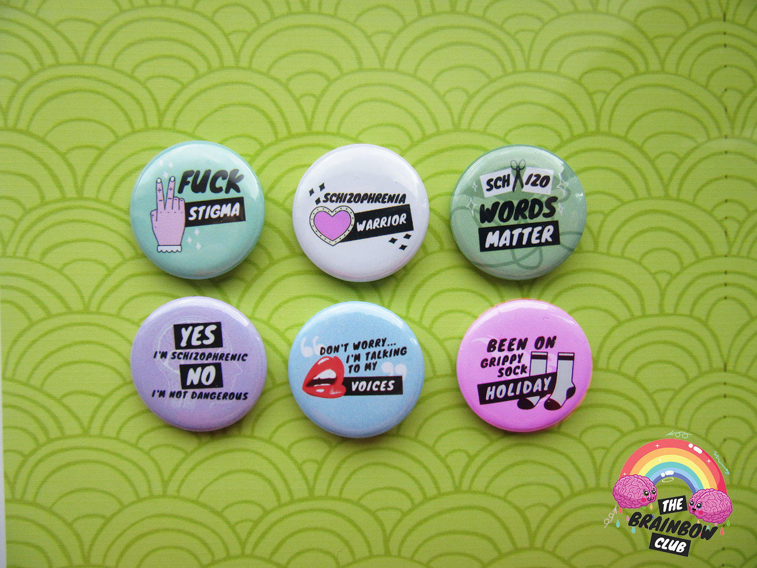 Schizophrenia Mental Illness Stigma Advocate Badge Set Gift Health ...