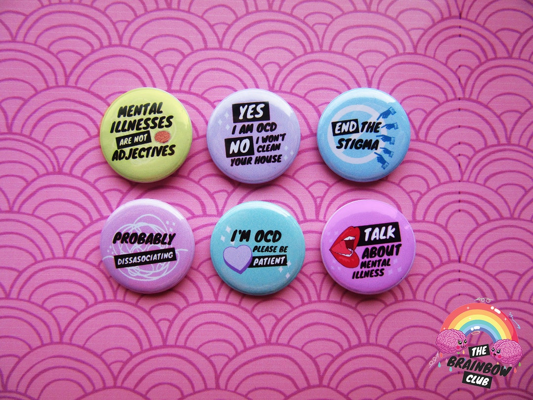 OCD Mental Illness Stigma Advocate Badge Set Gift Health Obsessive ...