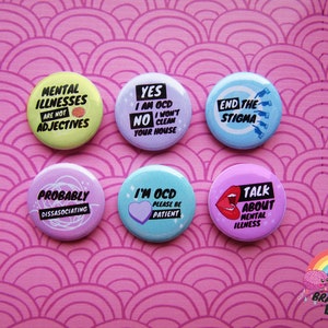 OCD Mental Illness Stigma Advocate Badge Set Gift Health Obsessive ...