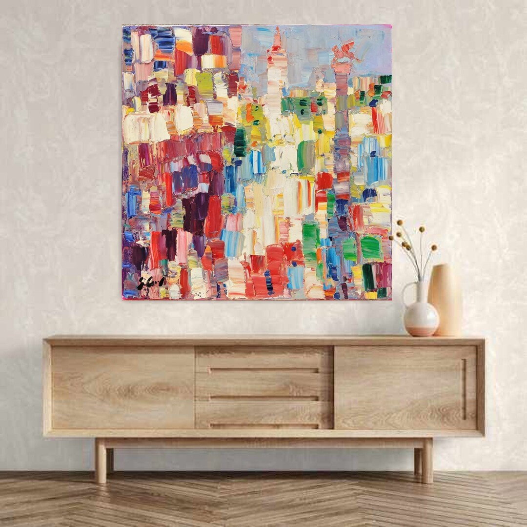 Original Oil Impasto Palette Knife Interior Wall Art Painting of St ...
