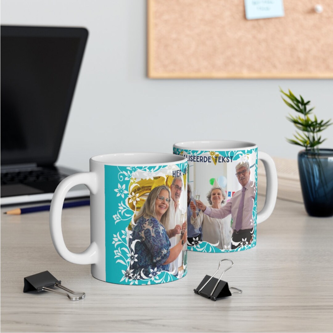 Custom Made Mug With Flowers Frame Picture 330ml - Etsy
