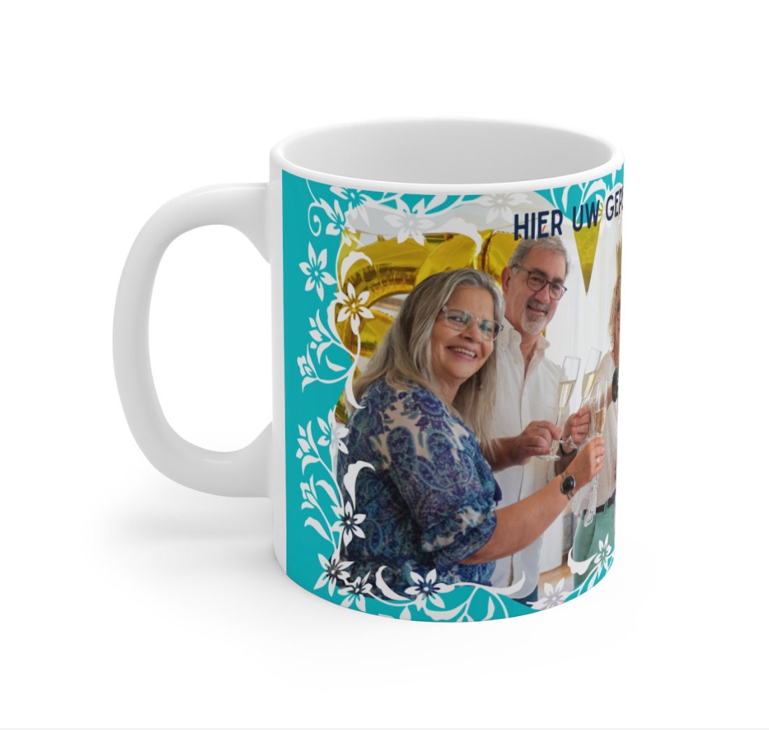 Custom Made Mug With Flowers Frame Picture 330ml - Etsy