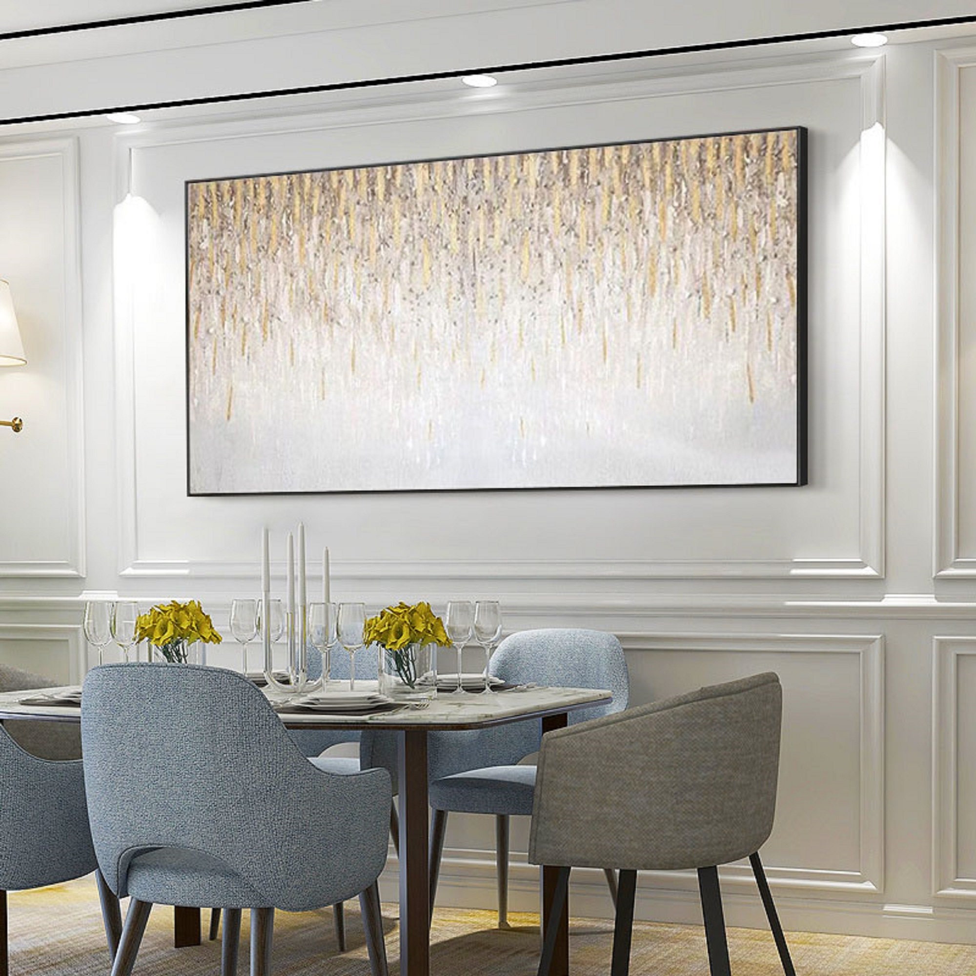 Abstract Gold Oil Painting on Canvas Large Original Modern - Etsy