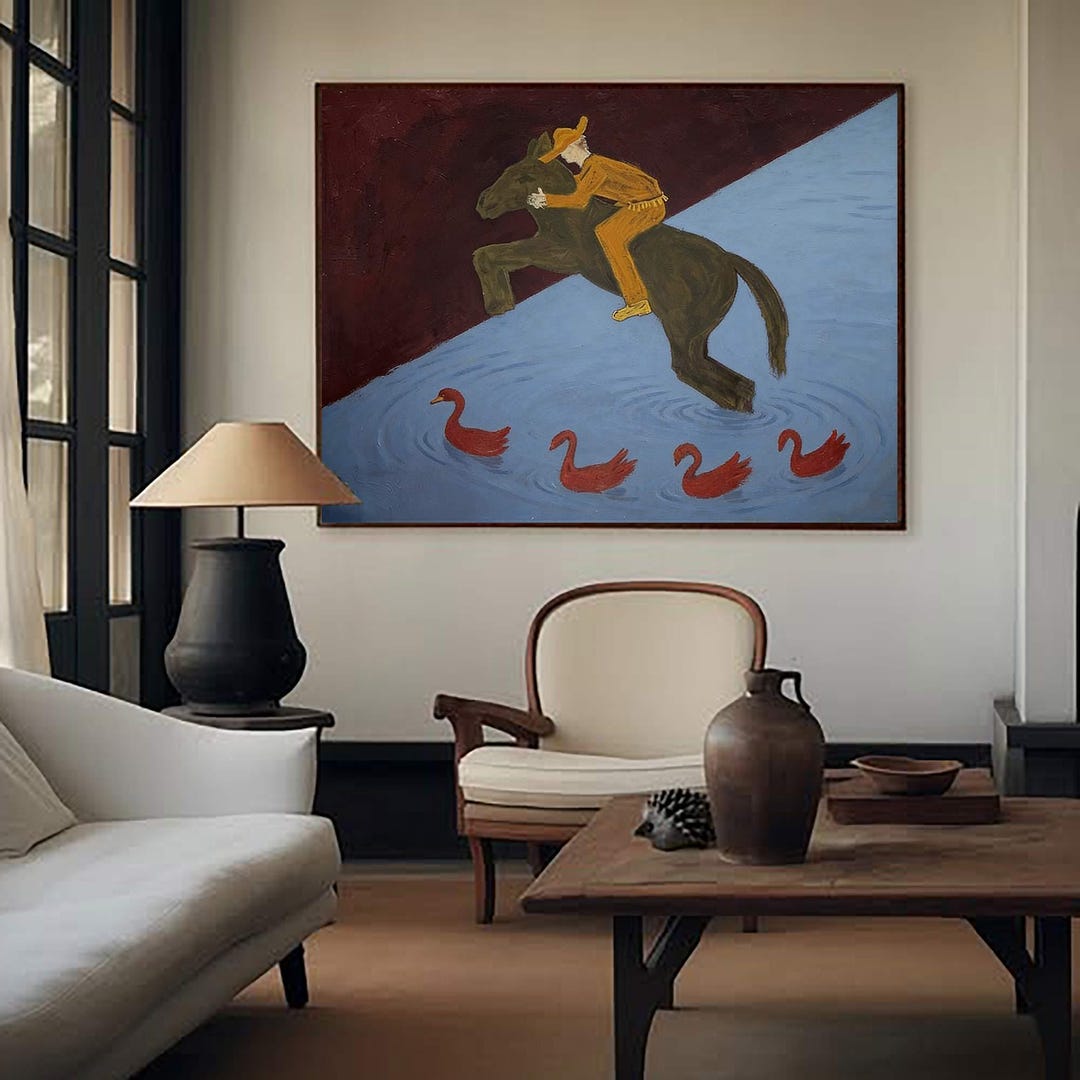 Figurative Horse Rider Painting, Contemporary Figurative Art, Abstract ...