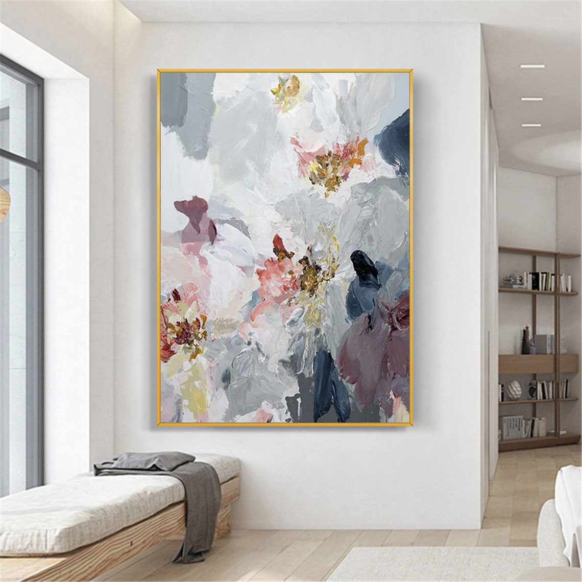 Large Flowers Painting on Canvas Original Painting Floral - Etsy