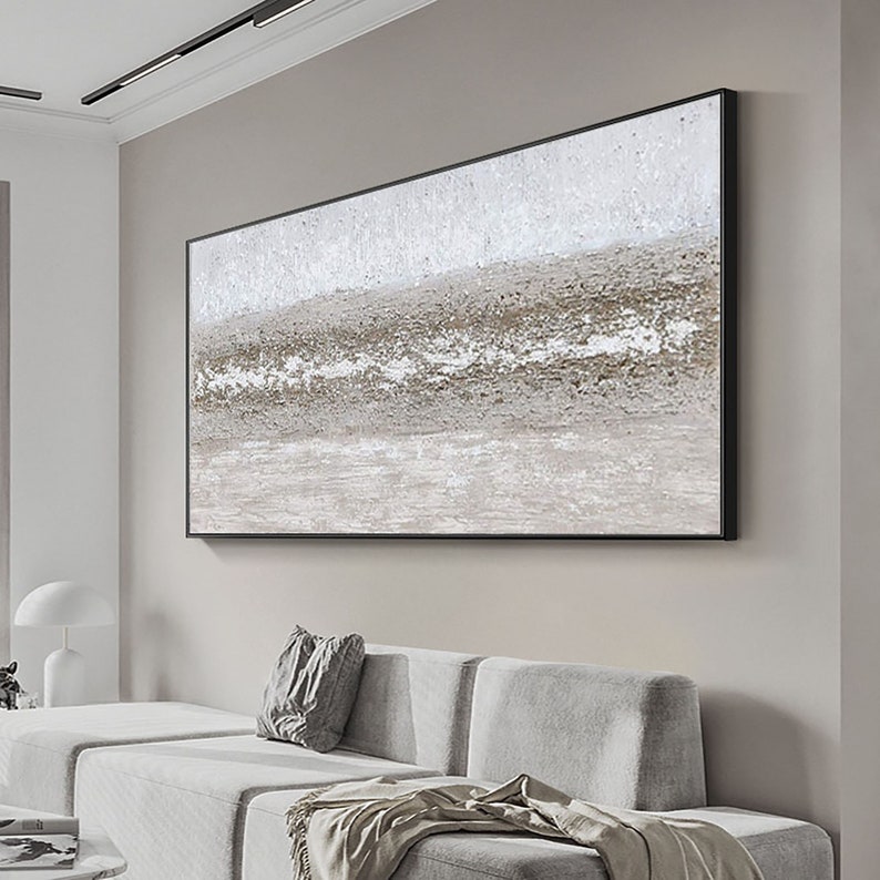 Abstract White Wall Art Framed Textured Landscape Wall Art - Etsy