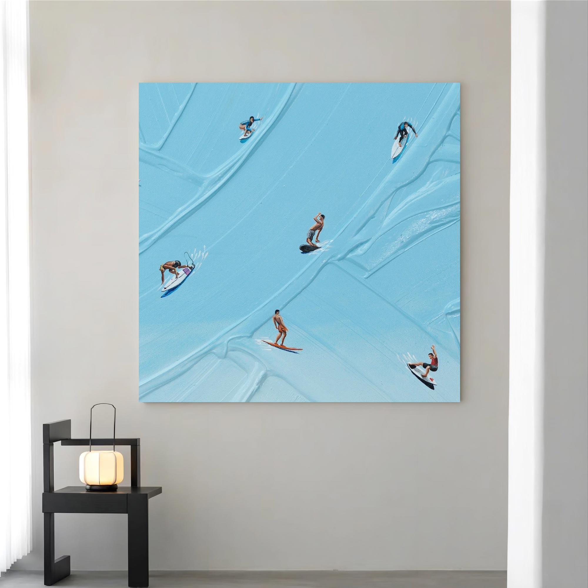 Abstract Blue Texture Painting Abstract Surfing Painting Textured ...