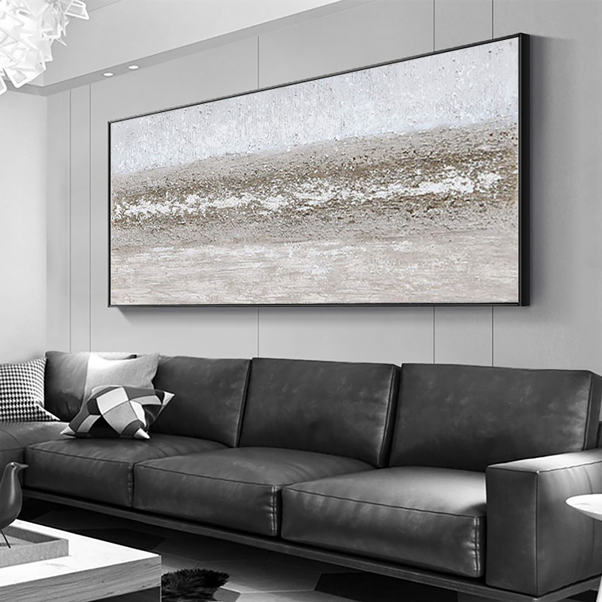 Abstract White Wall Art Framed Textured Landscape Wall Art - Etsy