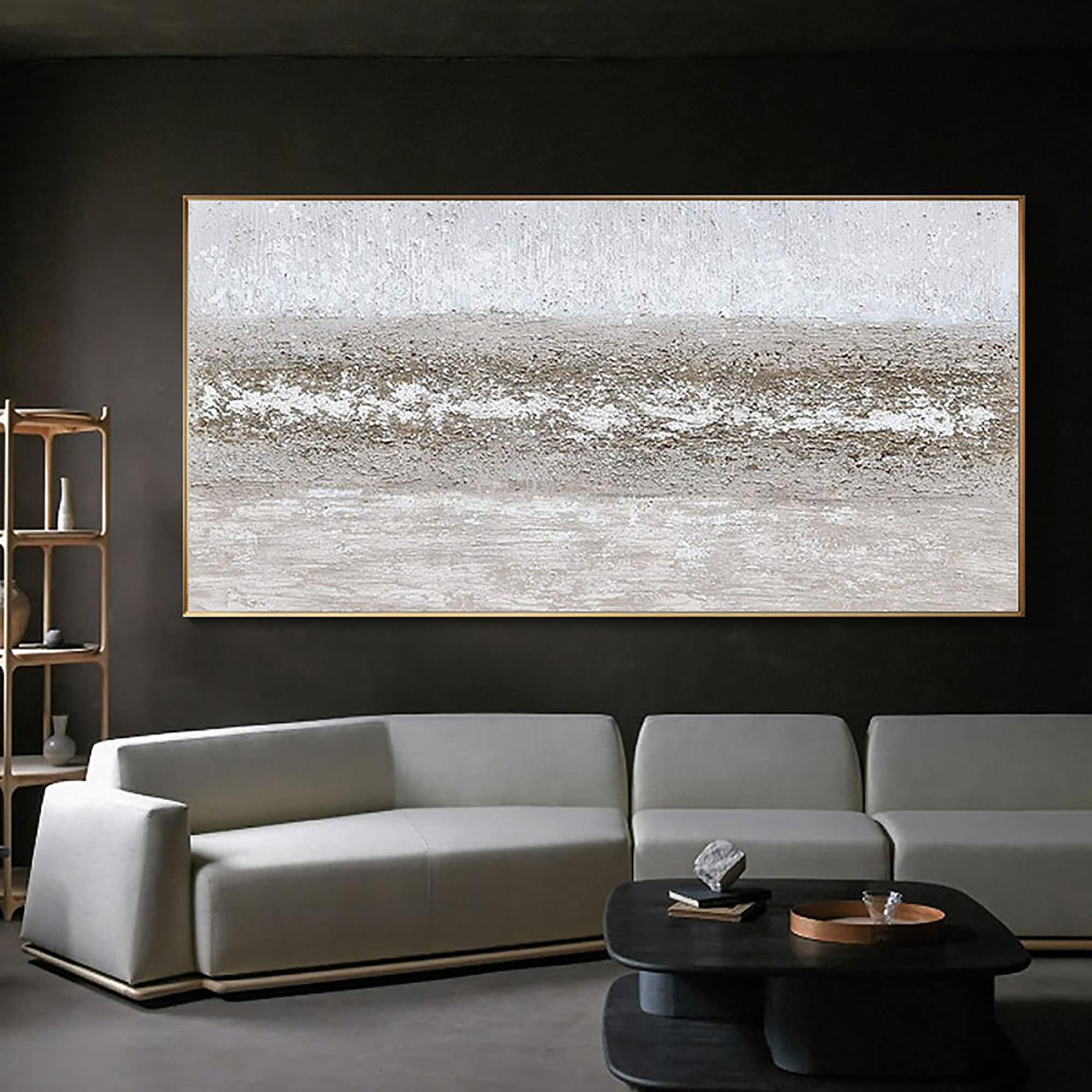 Abstract White Wall Art Framed Textured Landscape Wall Art - Etsy