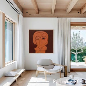 Red Abstract Painting Figurative Art Expressionism Art Square Abstract ...