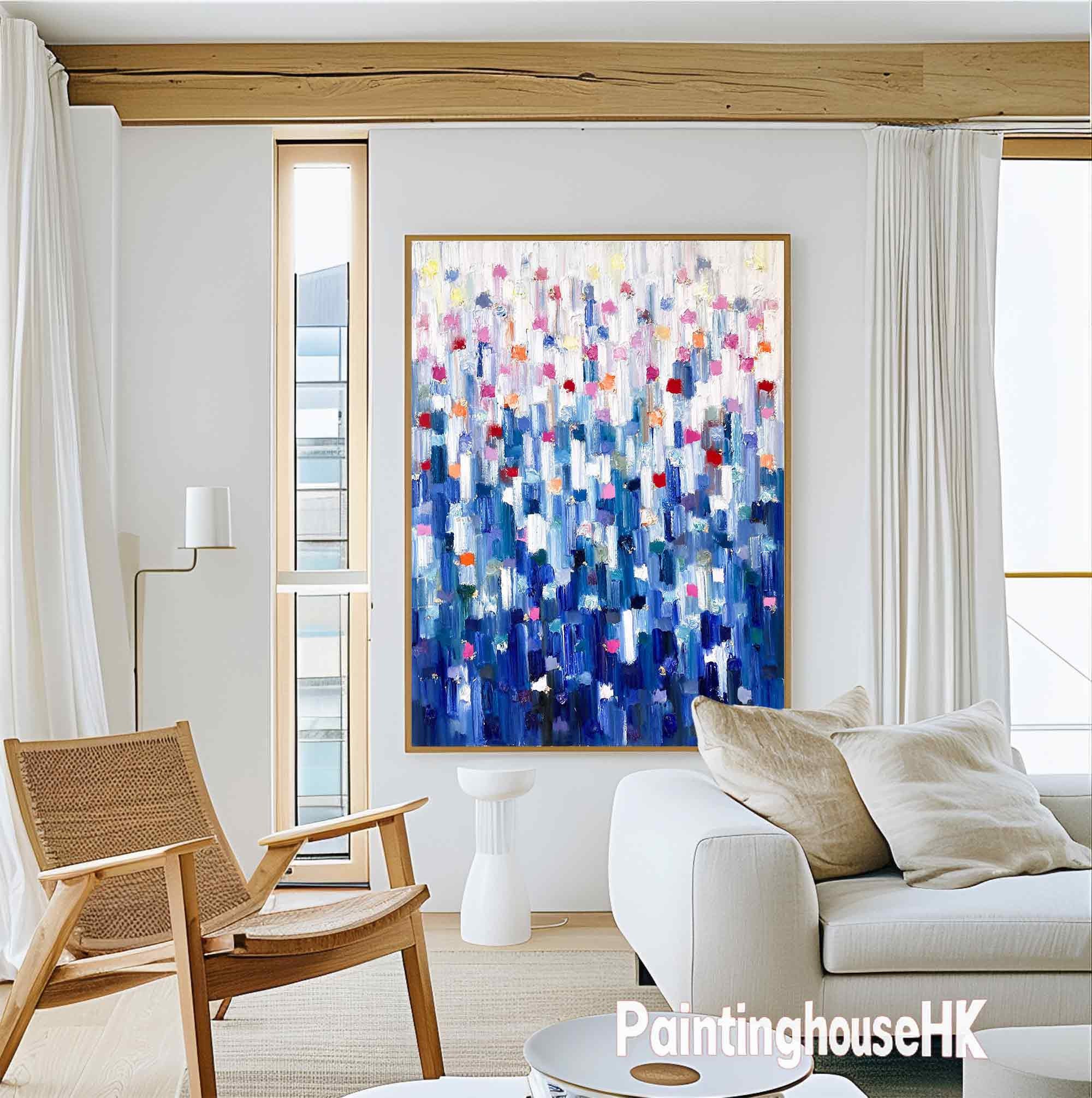 Abstract Blue Painting Blue Textured Art Blue Texture Painting Colorful ...