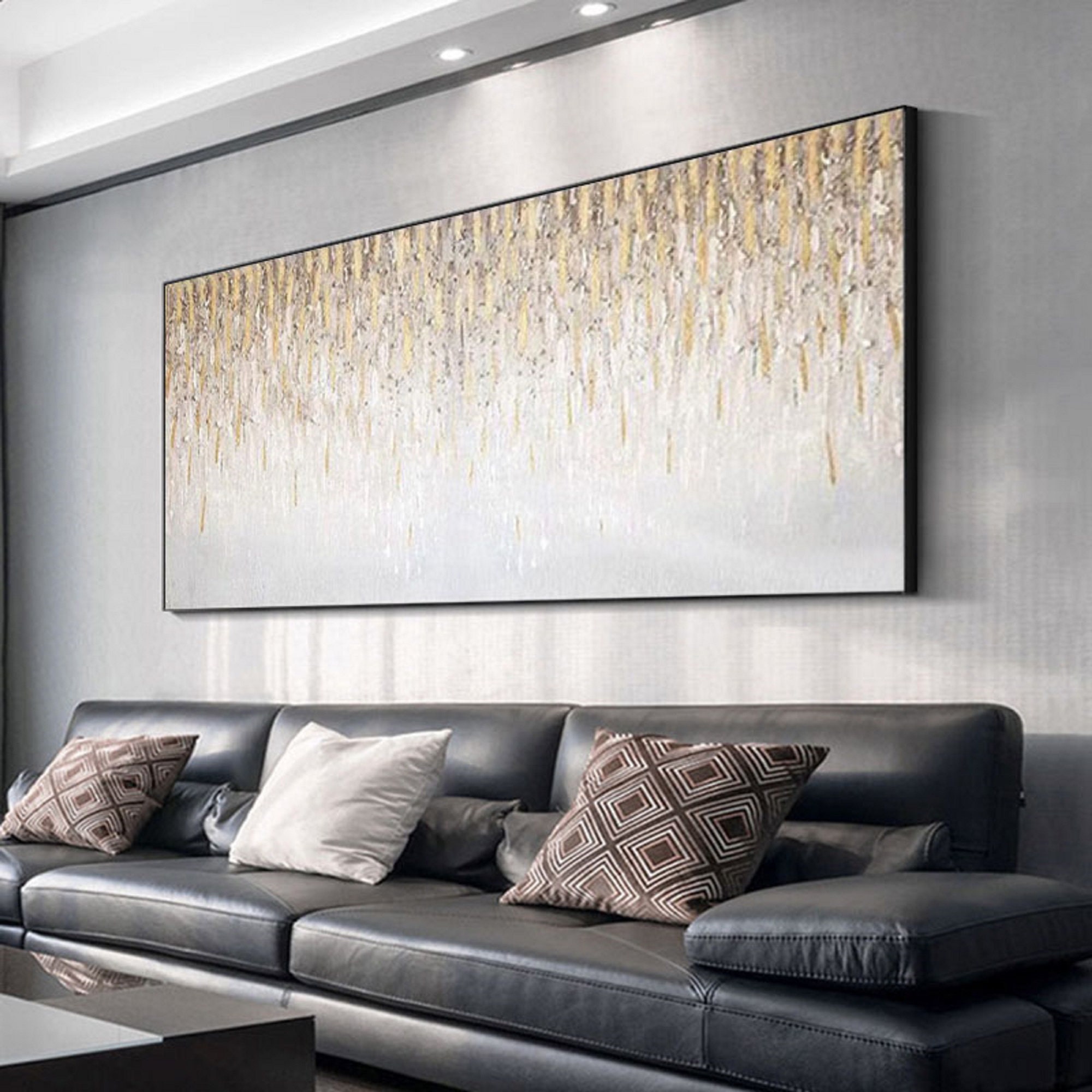 Abstract Gold Oil Painting on Canvas Large Original Modern - Etsy