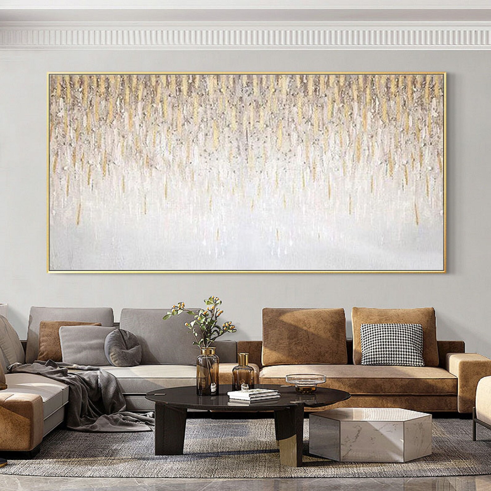 Abstract Gold Oil Painting on Canvas Large Original Modern - Etsy