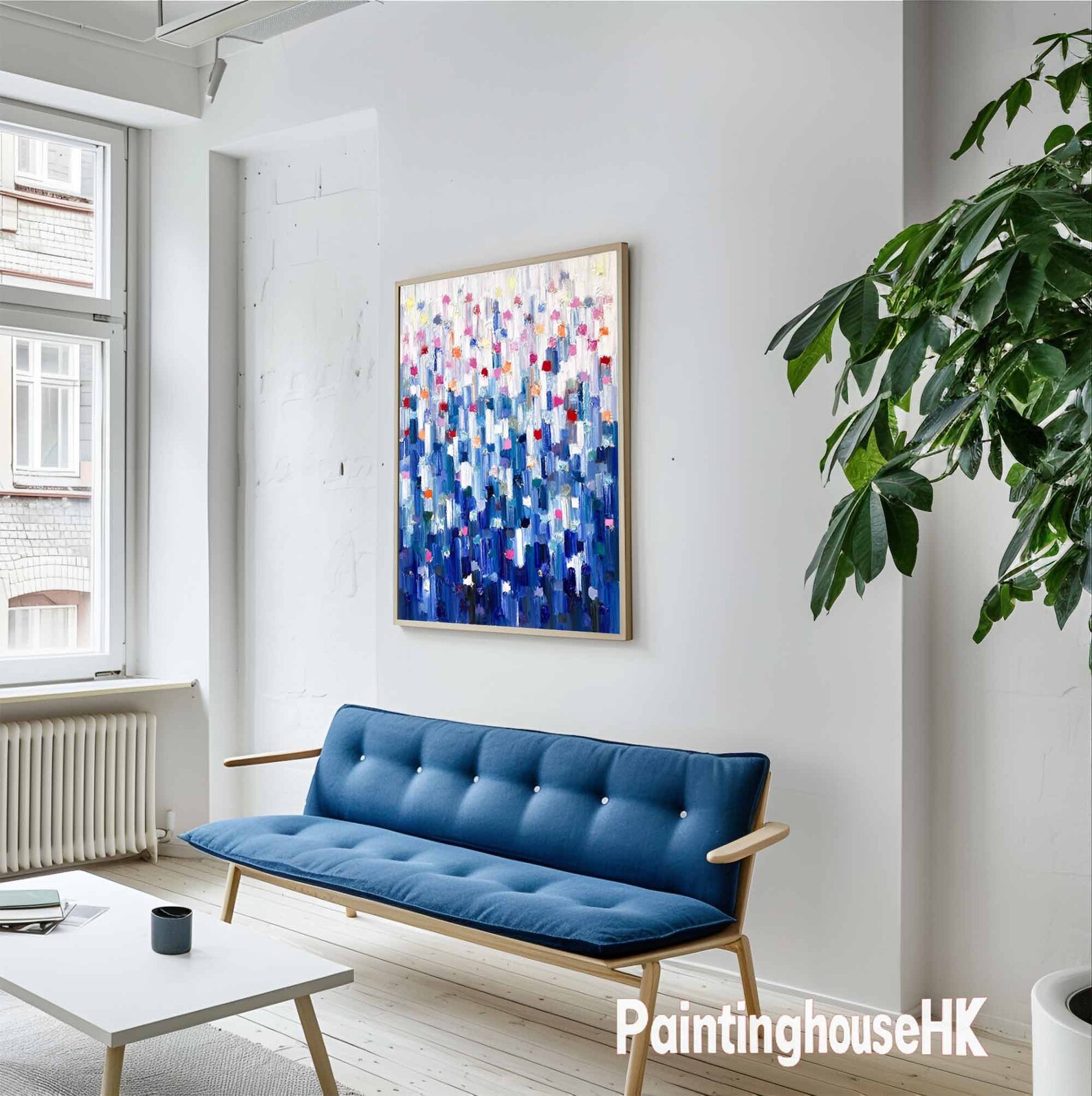 Abstract Blue Painting Blue Textured Art Blue Texture Painting Colorful ...