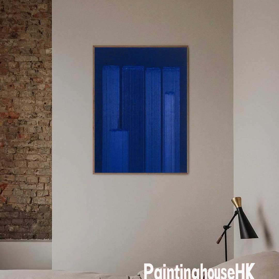 Blue Textured Art Large Blue Minimalist Painting Blue Abstract Wall Art ...