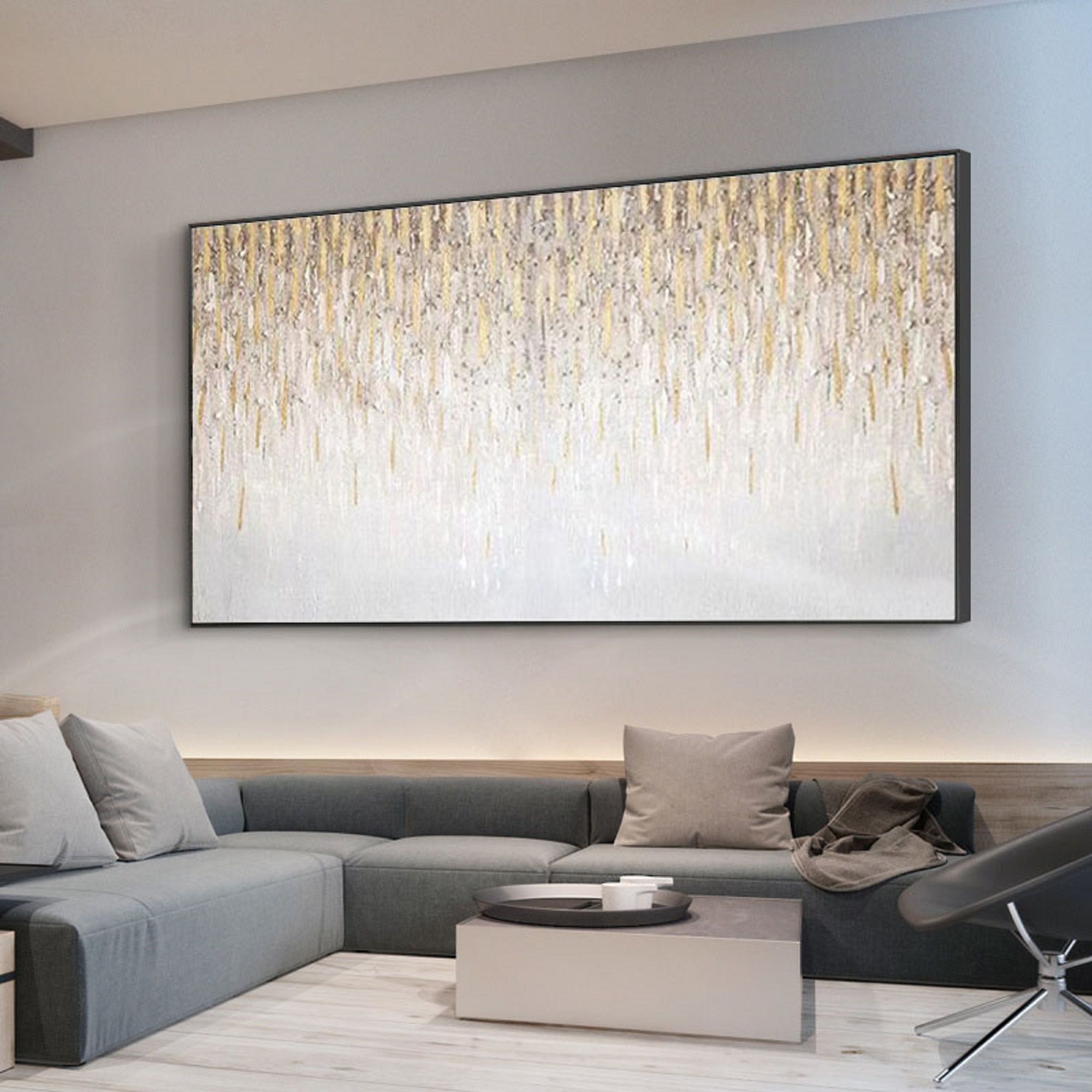 Abstract Gold Oil Painting on Canvas Large Original Modern - Etsy