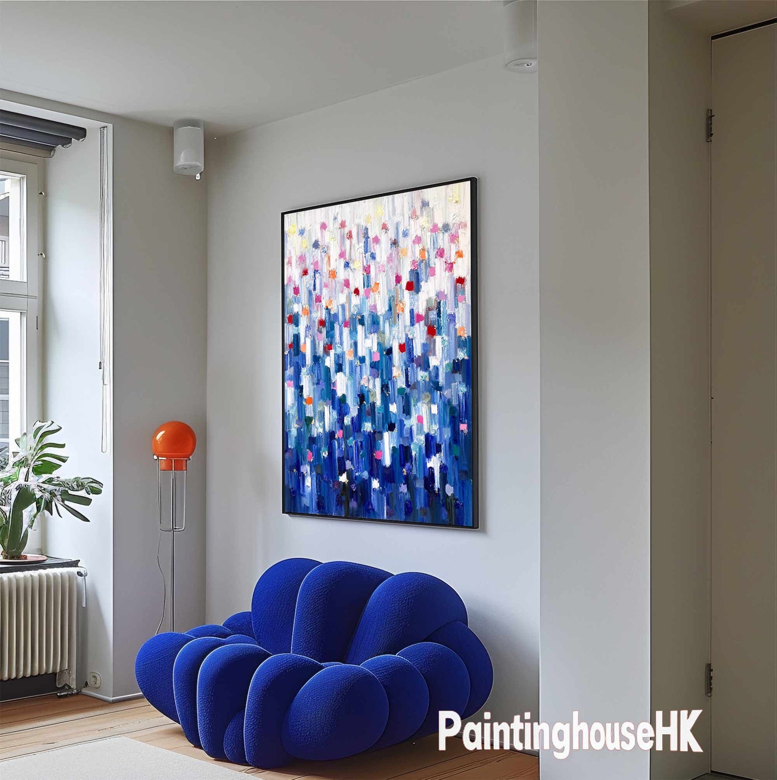 Abstract Blue Painting Blue Textured Art Blue Texture Painting Colorful ...