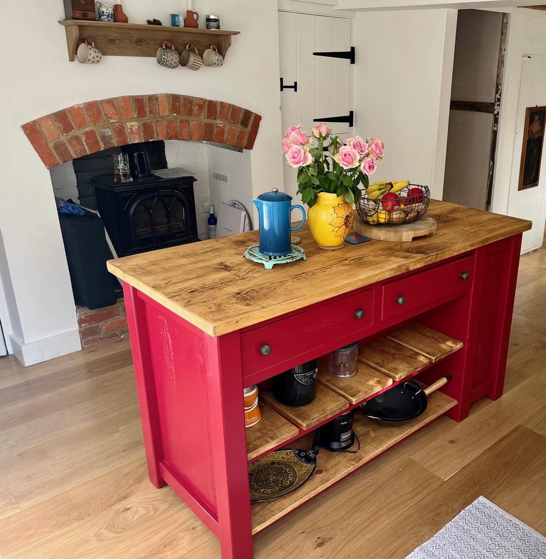 Hawthorn Rustic Kitchen Island. Freestanding Kitchen Furniture - Etsy