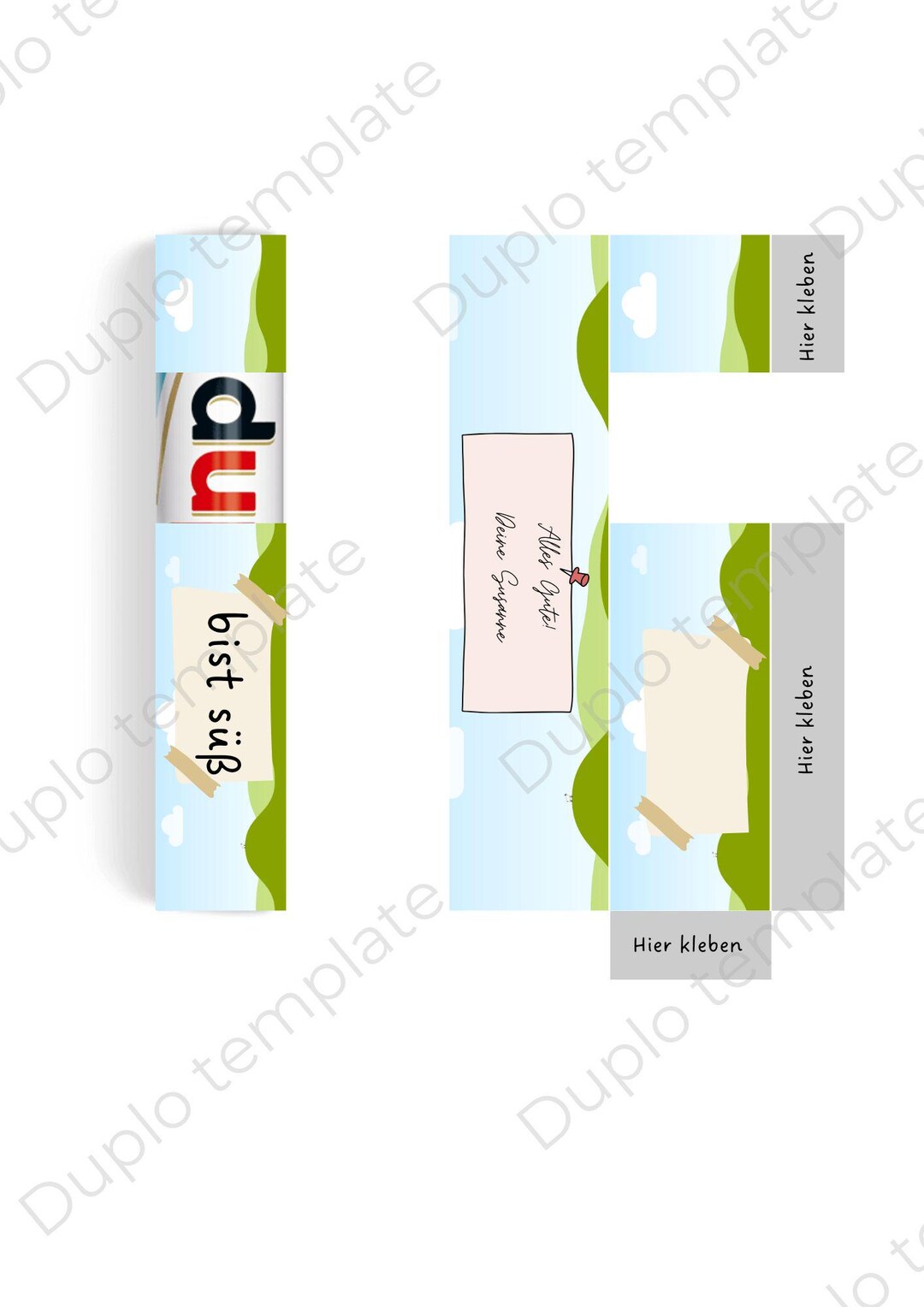 Duplo Banderole Cover Template Template Canva Craft Template - Etsy