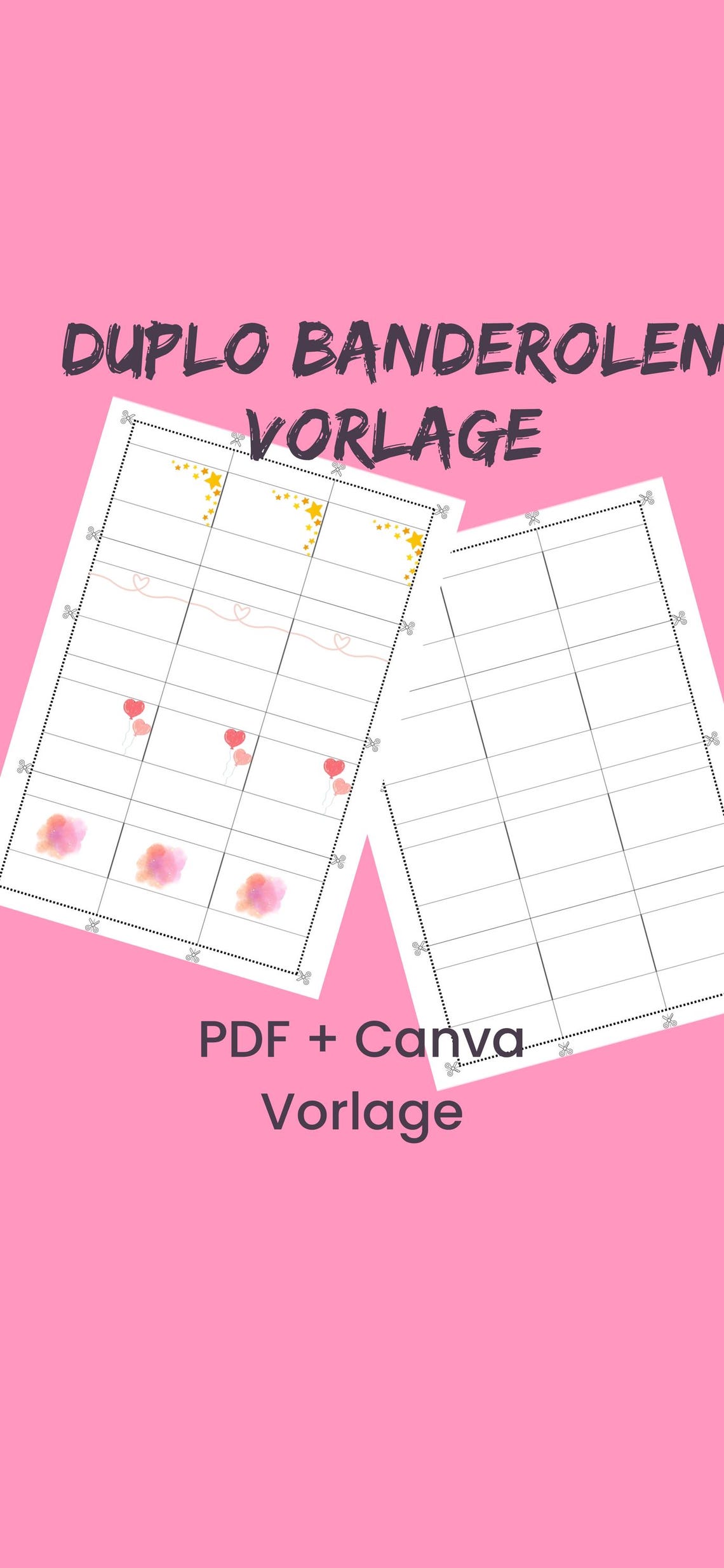 Duplo Banderole Template Vorlage Canva - Etsy.de