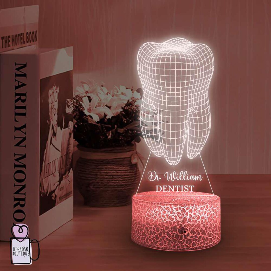 Personalized Dentist 3D Lamp, Dental Gift, Orthodontist Gift, Dentist ...