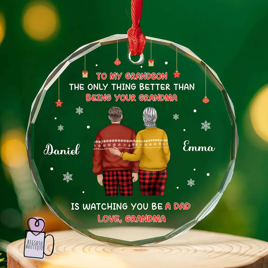 Personalized Grandma and Grandson Christmas Ornament, Gift From Grandma ...
