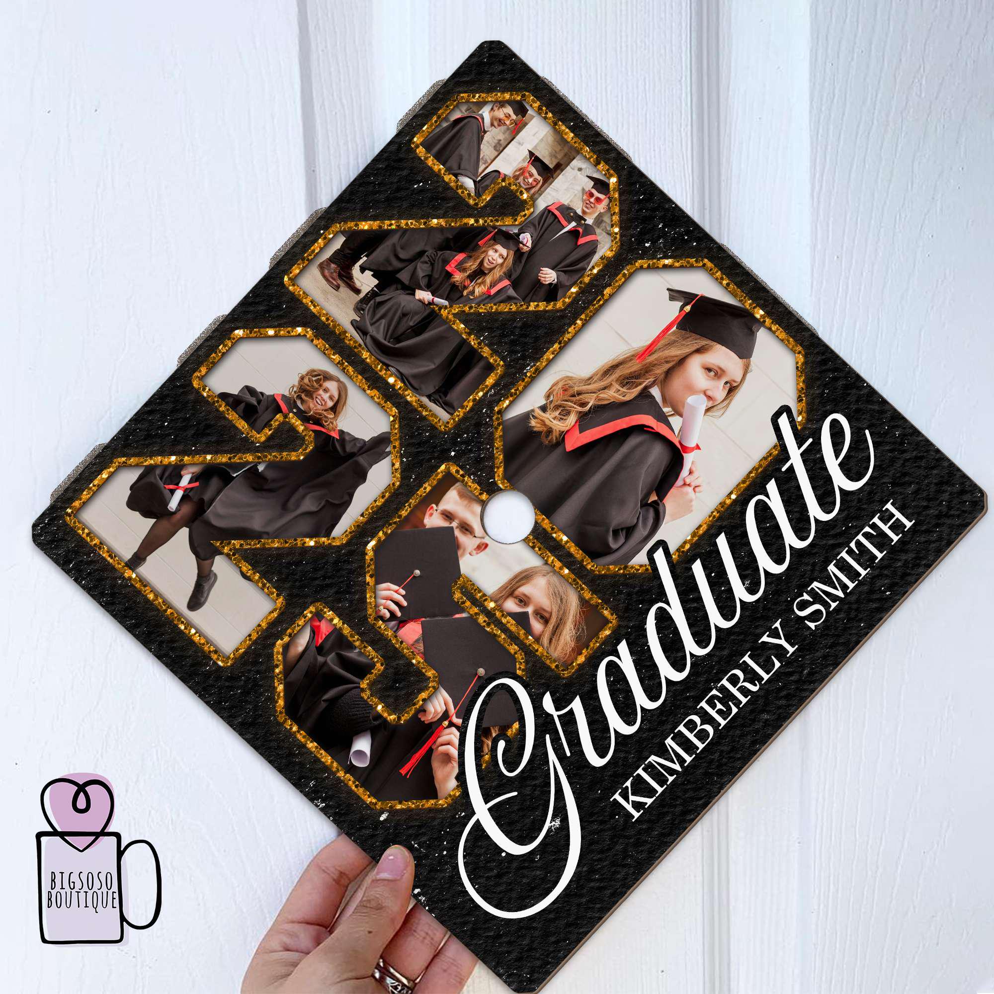Personalized Graduation Cap Topper Ornament, Black Queen Grad Cap ...