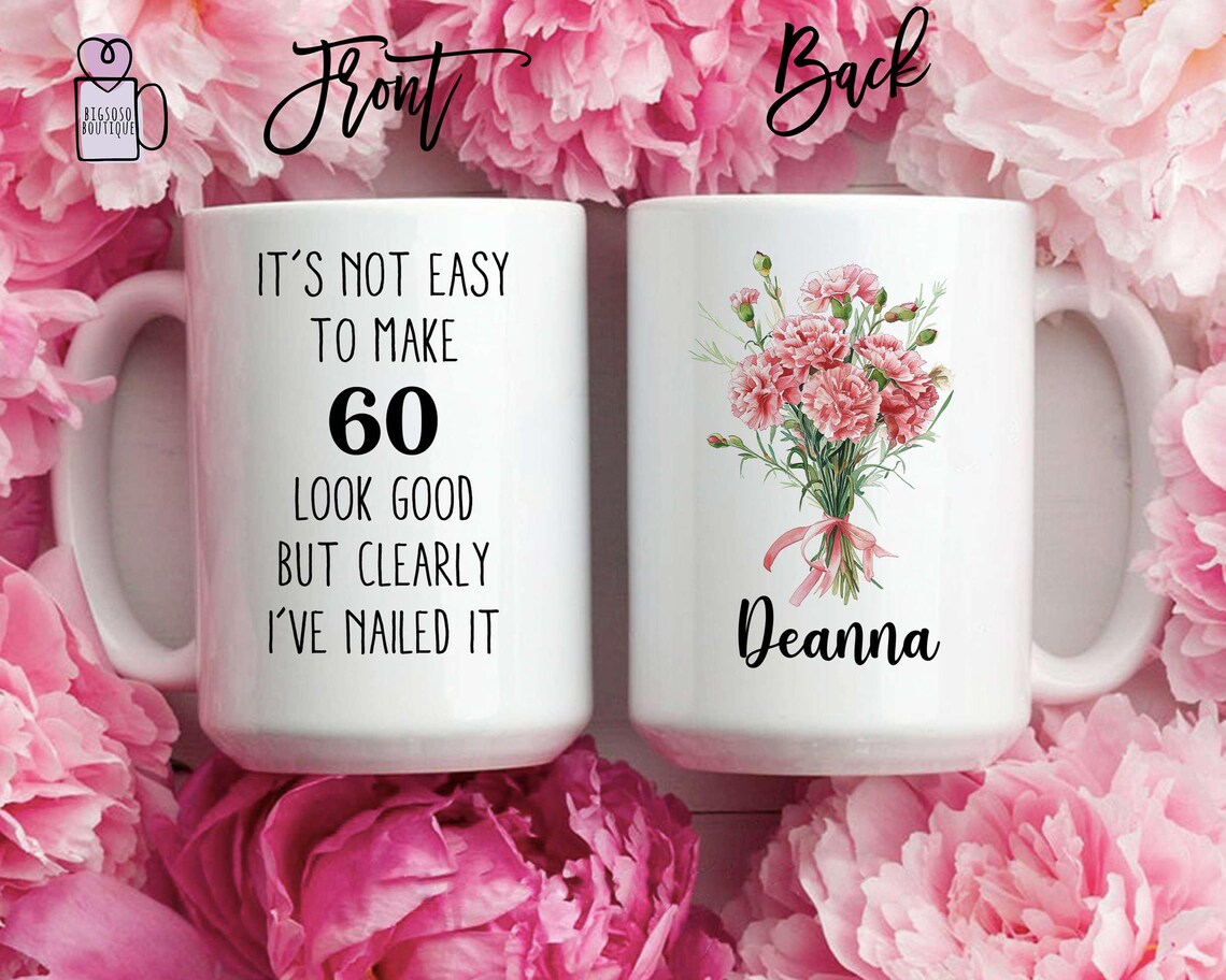 60th Birthday Mug, 60th Birthday Gift for Woman, 60th Birthday Friend ...