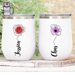 Personalized Birth Flower Coffee Cup With Name, Personalized Birth ...