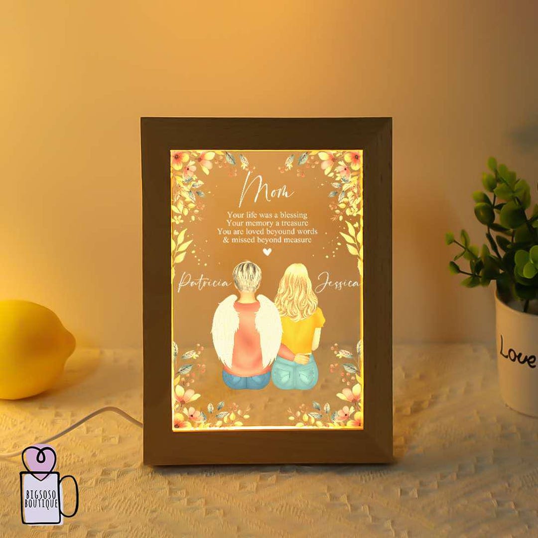 Memorial Frame Lamp, in Loving Memory Night Light, Loss of Grandma Mom ...