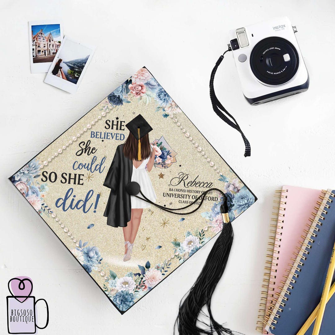 Personalized Graduation Cap Topper Ornament, Black Queen Grad Cap ...