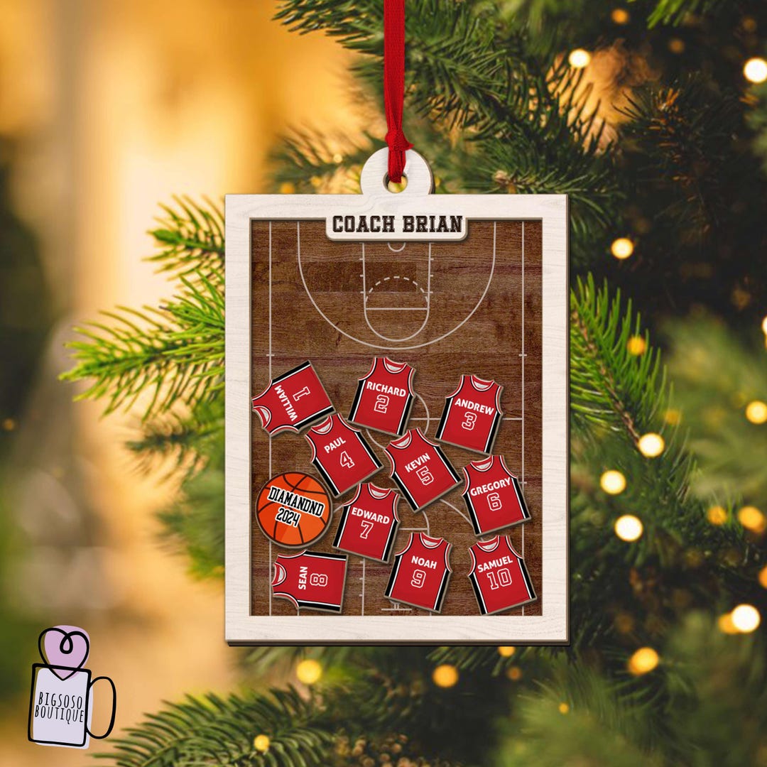 Personalized Basketball Coach Christmas Shake Ornament, Sports ...