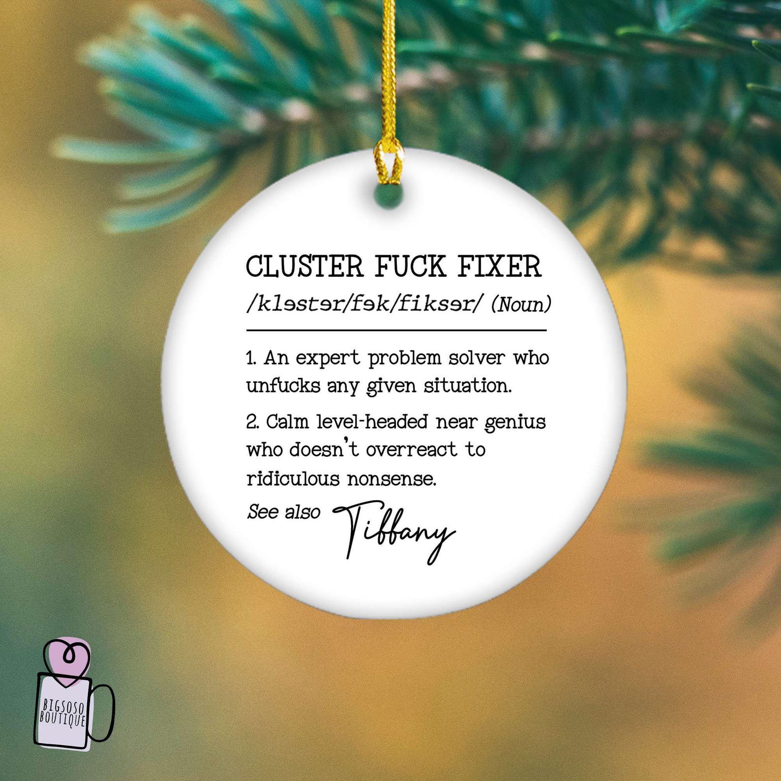 Cluster Fack Fixer Ornament, Funny Christmas Gift for Boss or Coworker ...