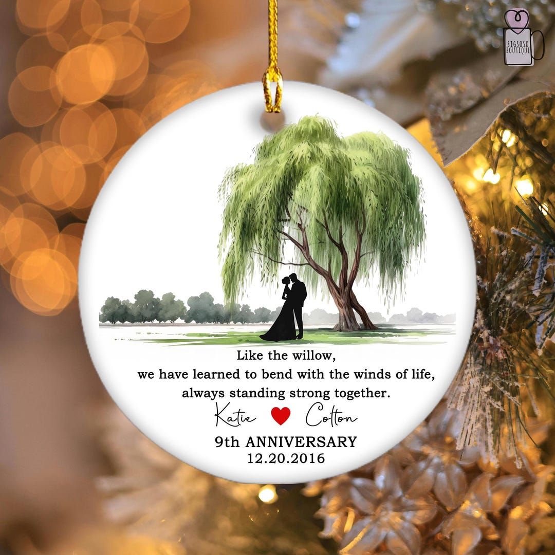 Personalized Wedding Anniversary Willow Tree Ornament, Custom the ...