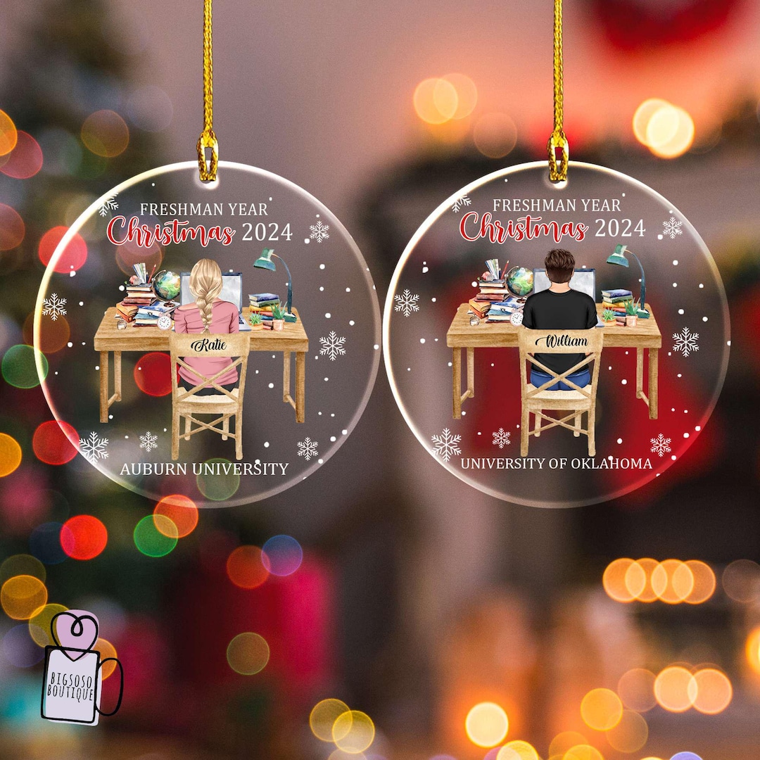 Personalized First Year at College Ornament, Freshman Year Christmas ...