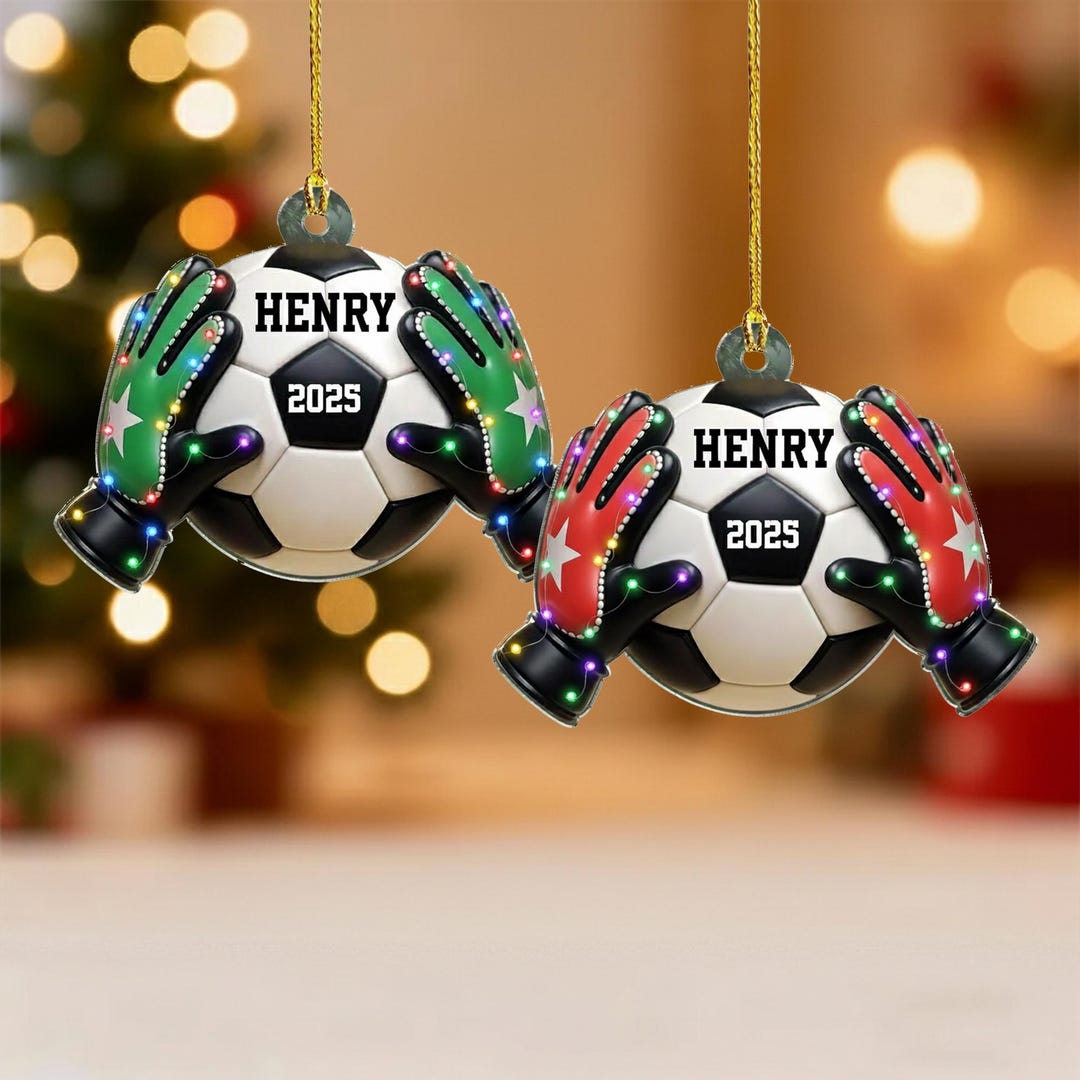 Personalized Goal Keeper 2D Ornament, Custom Soccer Player Ornament ...