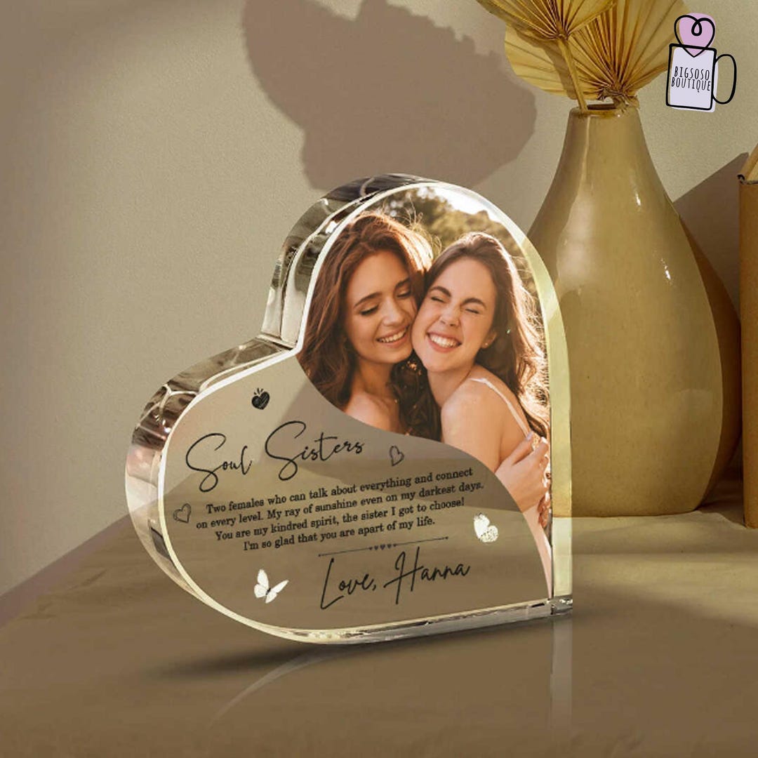 Personalized Photo Soul Sister Acrylic Block, Custom Best Friend Photo ...