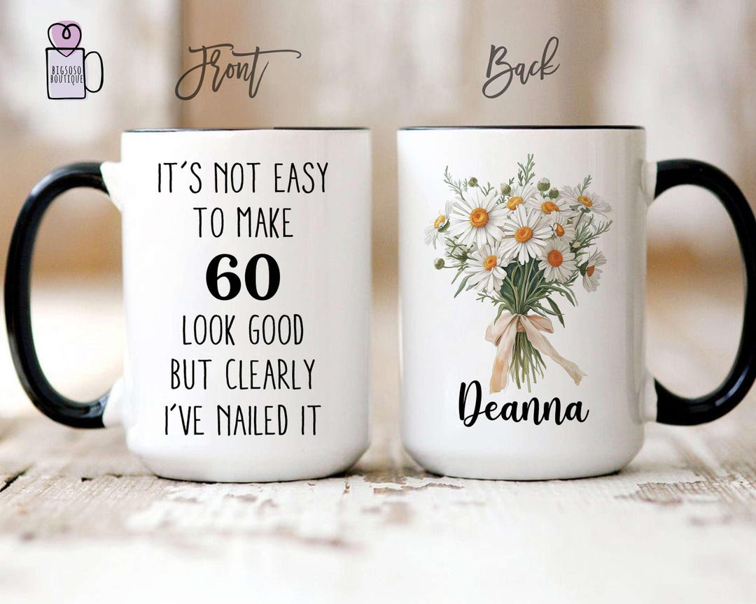 60th Birthday Mug, 60th Birthday Gift for Woman, 60th Birthday Friend ...