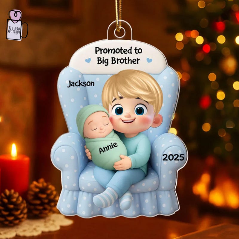 New Baby Ornament Brother - Etsy