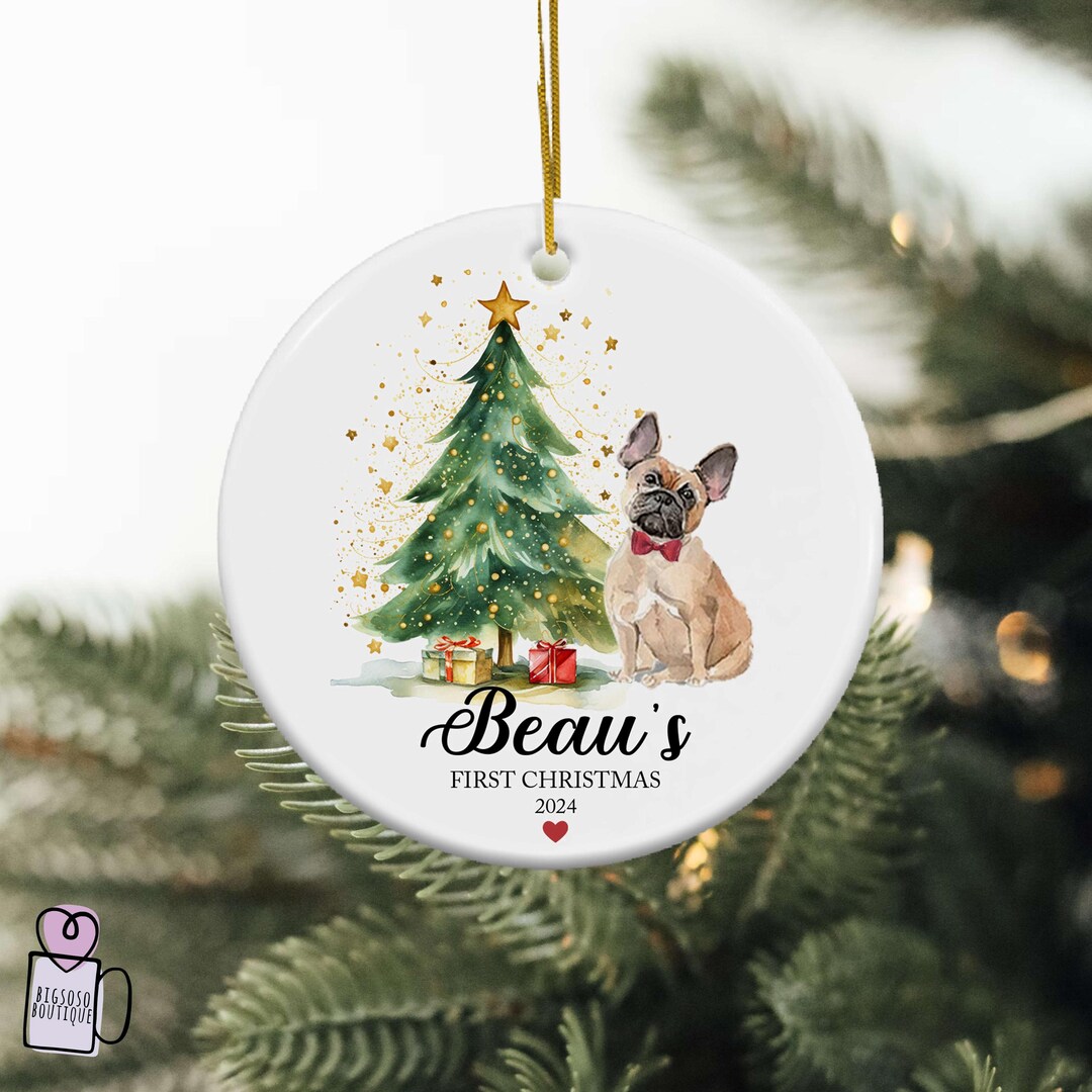 Personalized Dogs First Christmas Ornament, Cute Dog First Christmas ...