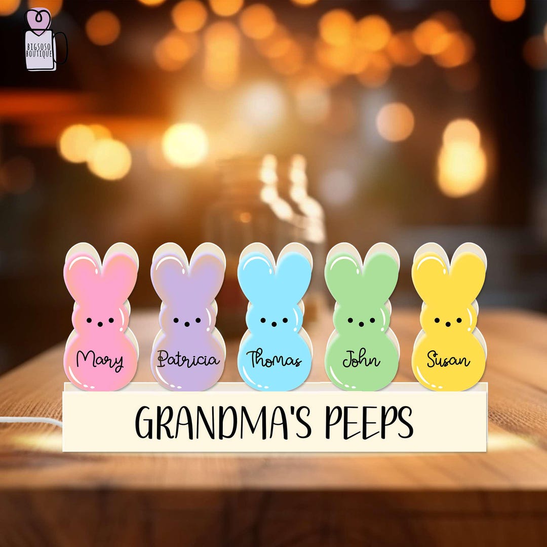 Custom Easter Peeps Photo Light, Grandmas Peeps Easter Night Light ...