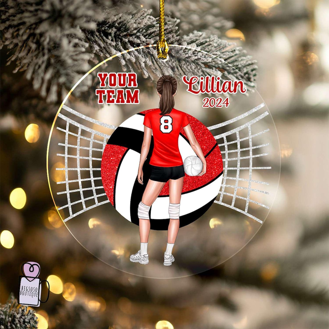 Personalized Volleyball Player Acrylic Christmas Ornament, Custom ...