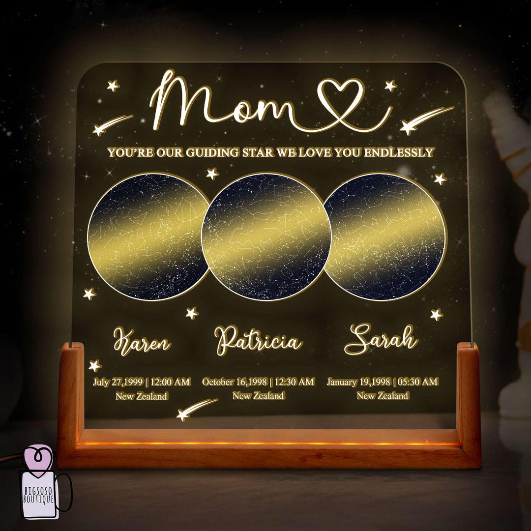 Personalized Mom Moon Phase by Date Acrylic Plaque, Mother's Day Gift ...