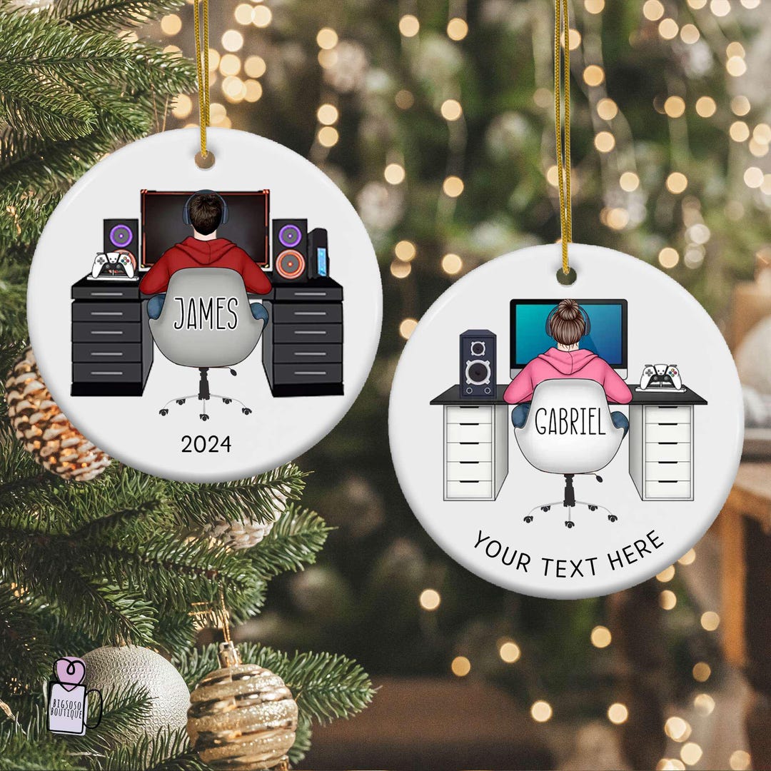 Personalized Gaming Ornament, Video Game Ornament, Gamer Ornament ...